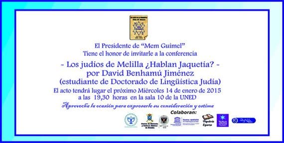Conferencia “Los Judíos de Melilla ¿Hablan Jaquetía?” en Melilla – eSefarad