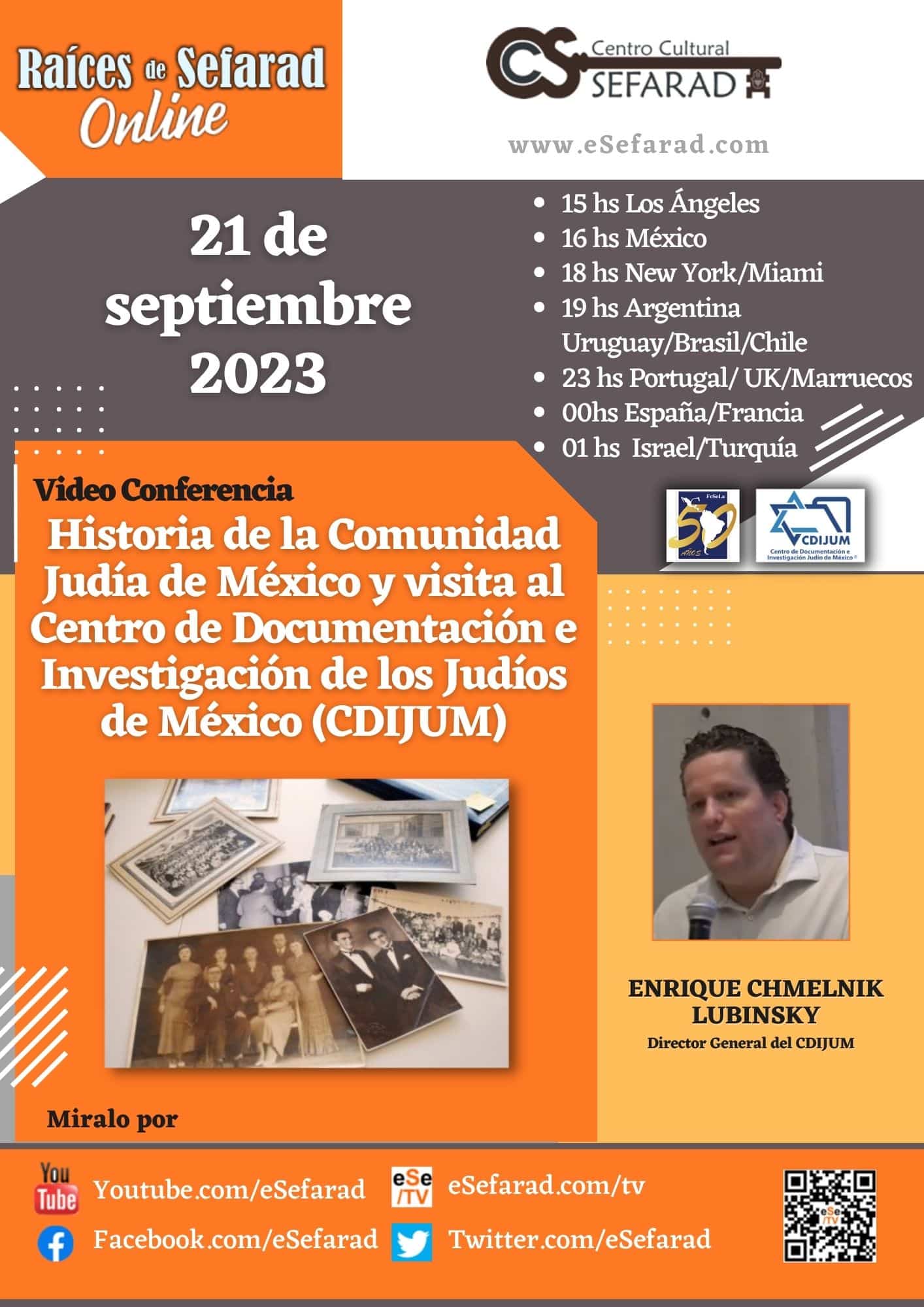 Raíces de Sefarad/Online – Jueves 21 de SEPTIEMBRE 2023: «HISTORIA DE ...